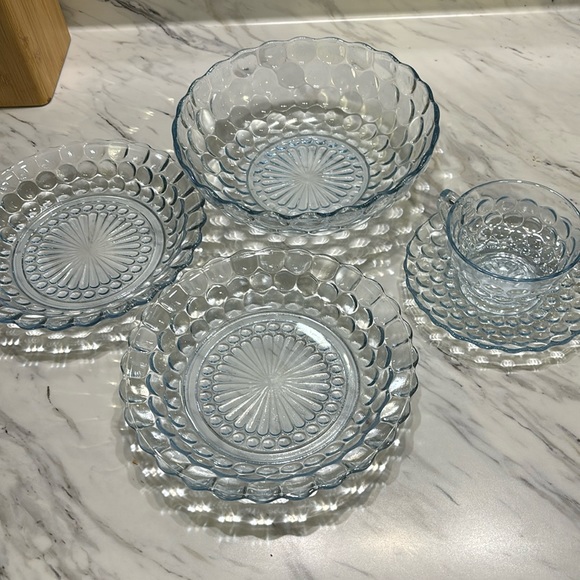 Anchor Hocking | Dining | Anchor Hocking Blue Bubble Glass Set Of 5 ...